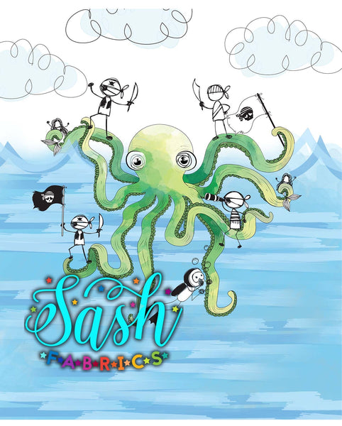 WOVEN Doodle Octo Panel – Sash Fabrics- Jackie